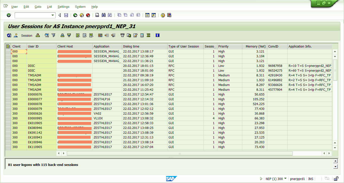 Cara melihat User Sessions – SINAU SAP PM MODULE