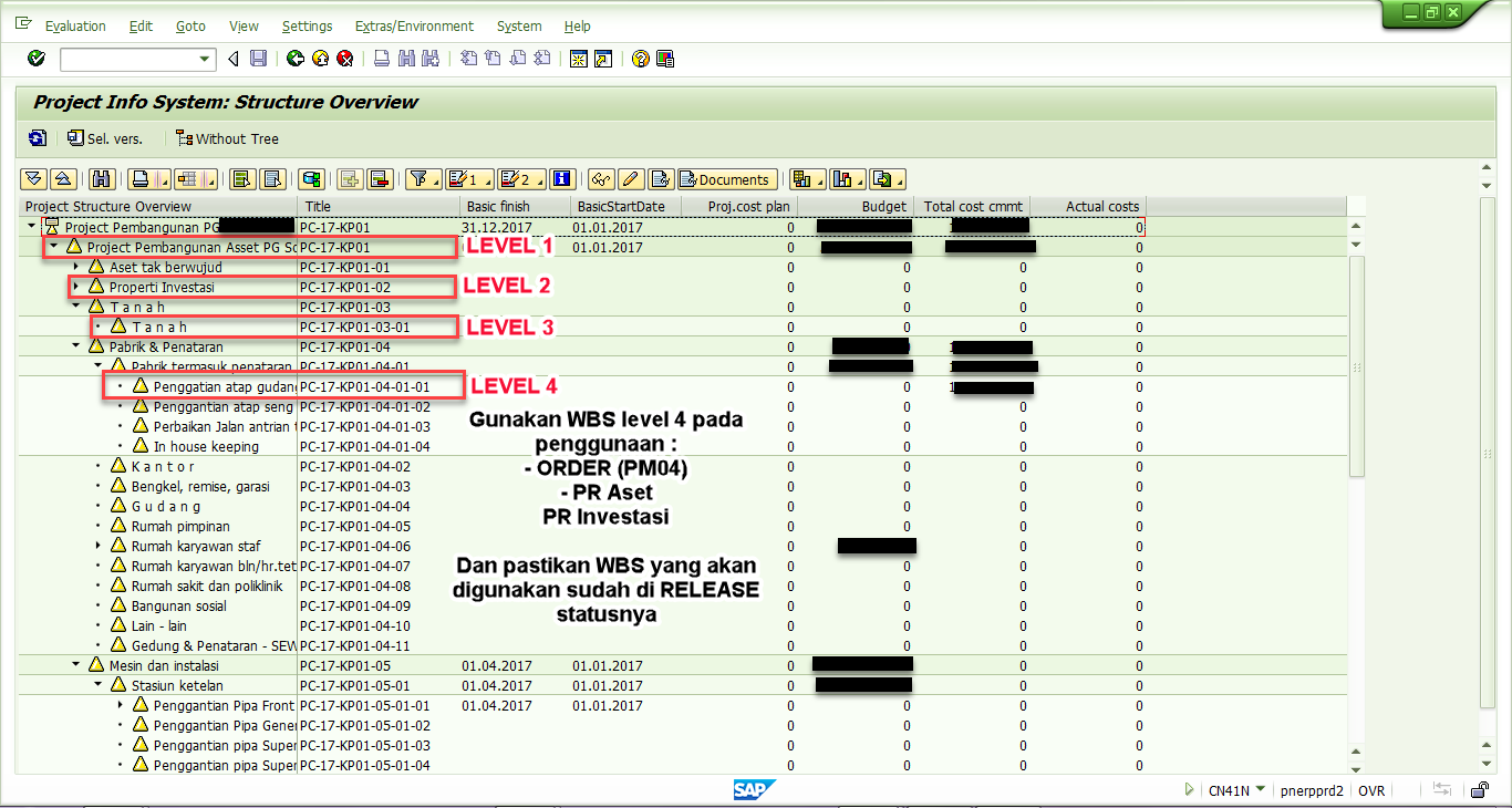 Cara Mencari / Melihat WBS – CN41N – SINAU SAP PM MODULE