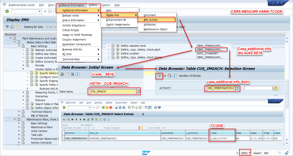 Cara mencari nama TCODE – SINAU SAP PM MODULE