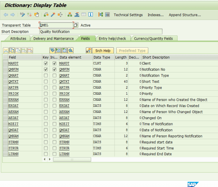 Table System Status pada Notification SAP PM – SINAU SAP PM MODULE