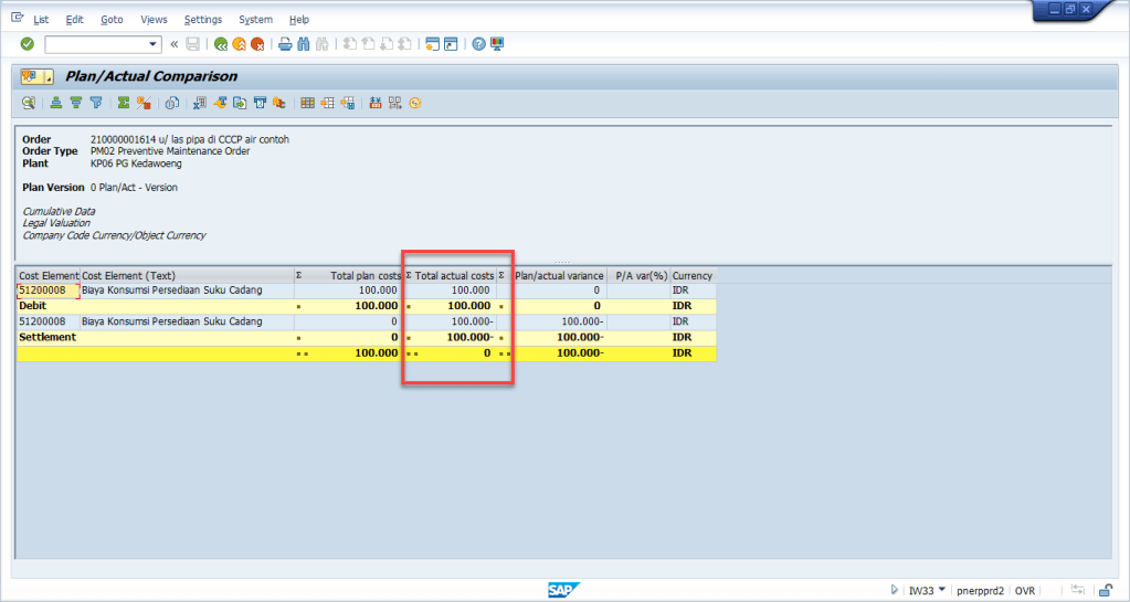 Cost Center dan Maintenance Order – SINAU SAP PM MODULE