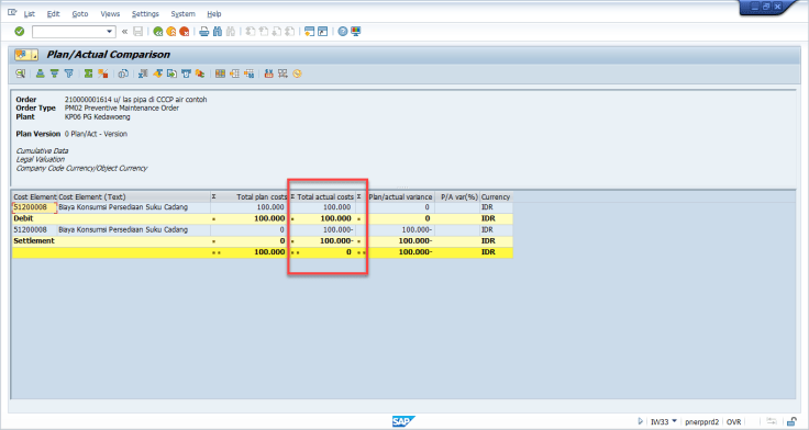 Cost Center dan Maintenance Order – SINAU SAP PM MODULE