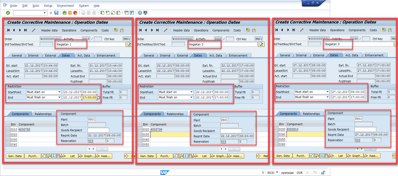 Perencanaan Material Reservation – SINAU SAP PM MODULE