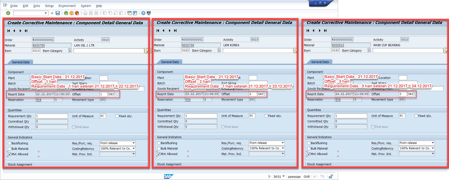 Perencanaan Material Reservation – SINAU SAP PM MODULE