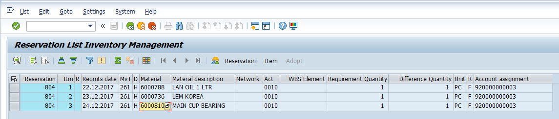 Perencanaan Material Reservation – SINAU SAP PM MODULE