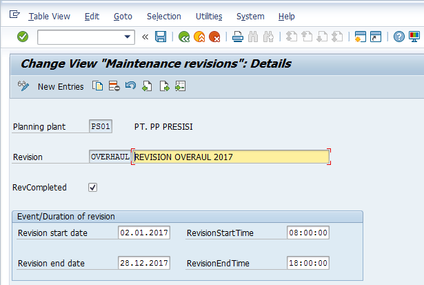 Scenario Revisions – SINAU SAP PM MODULE