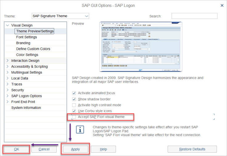 Mengubah Tampilan Fiori Visual Theme pada SAP GUI 750 menjadi Tampilan ...