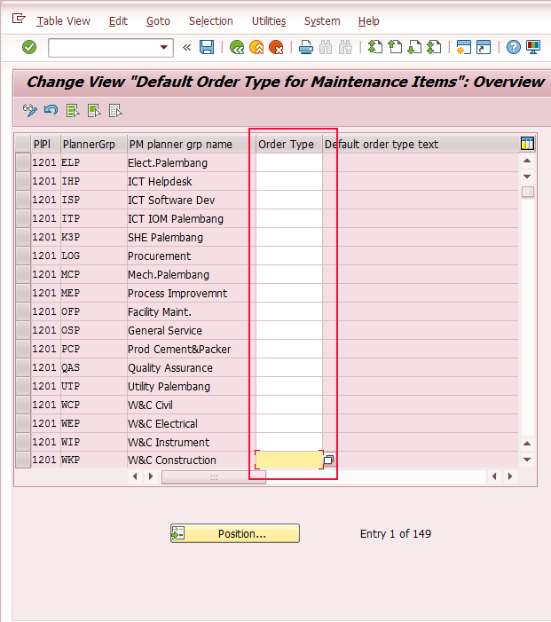 Mass Fill Field Content on Customizing – SINAU SAP PM MODULE