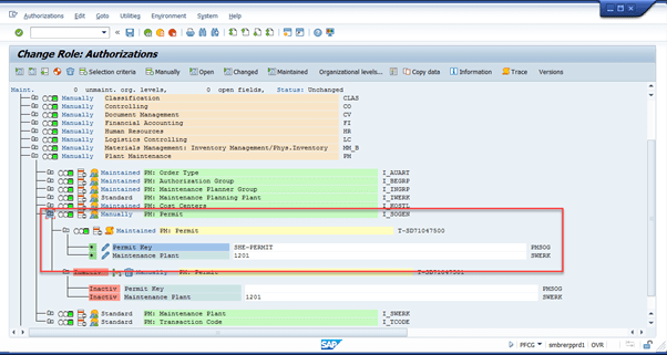 Roles by Authorization Object – SINAU SAP PM MODULE