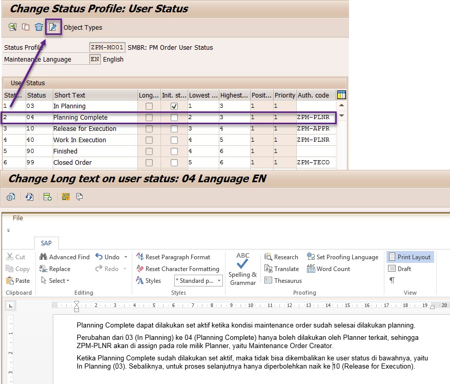 SAP System Status vs User Status – SINAU SAP PM MODULE