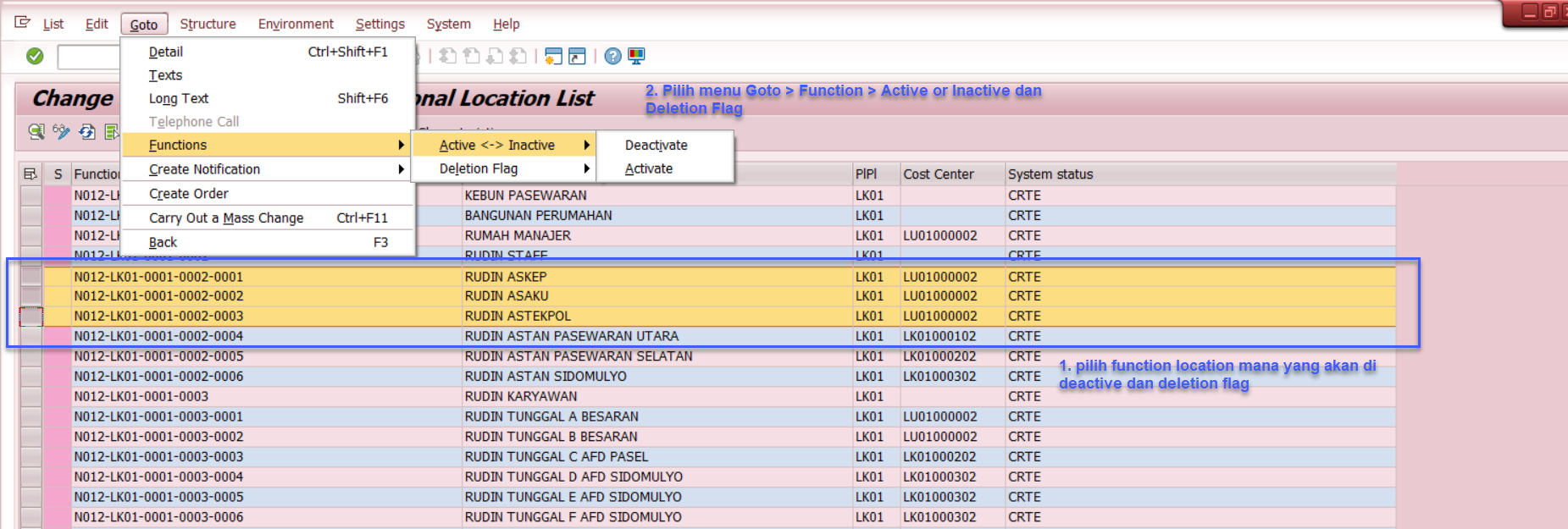 Deactivate dan Deletion Flag Functional Location Secara Massal – SINAU ...